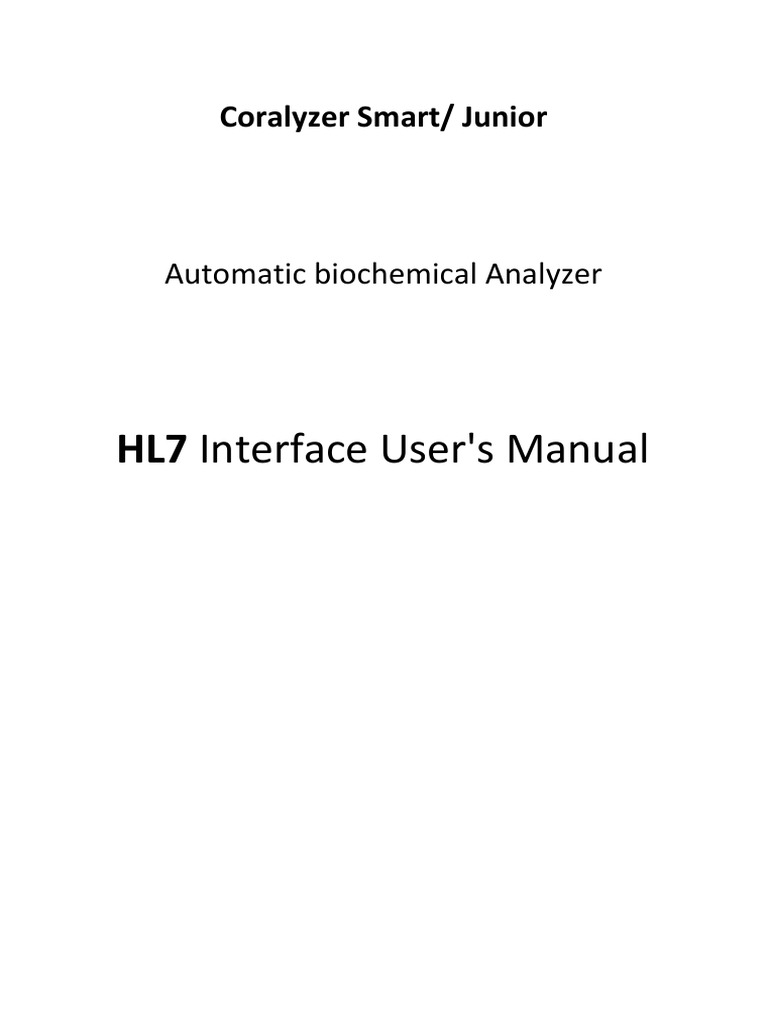 Coralyzer Smart Junior HL7 Interface.pdf | PDF | Computer Data | Computing