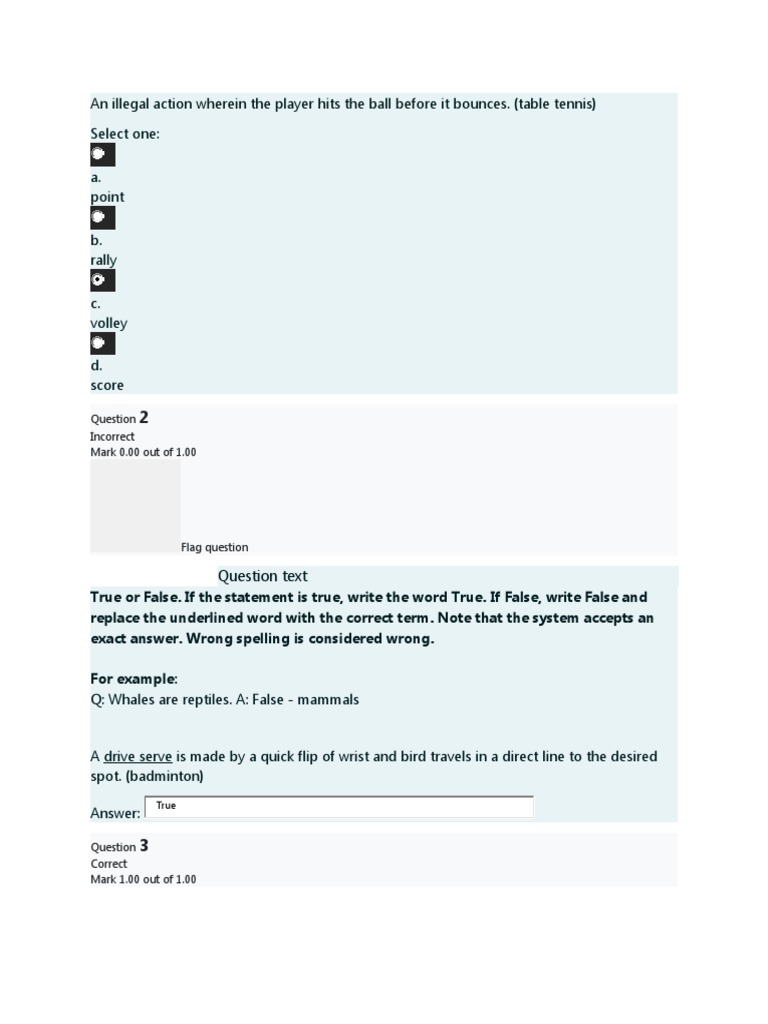 Physical Education (answer key) | PDF