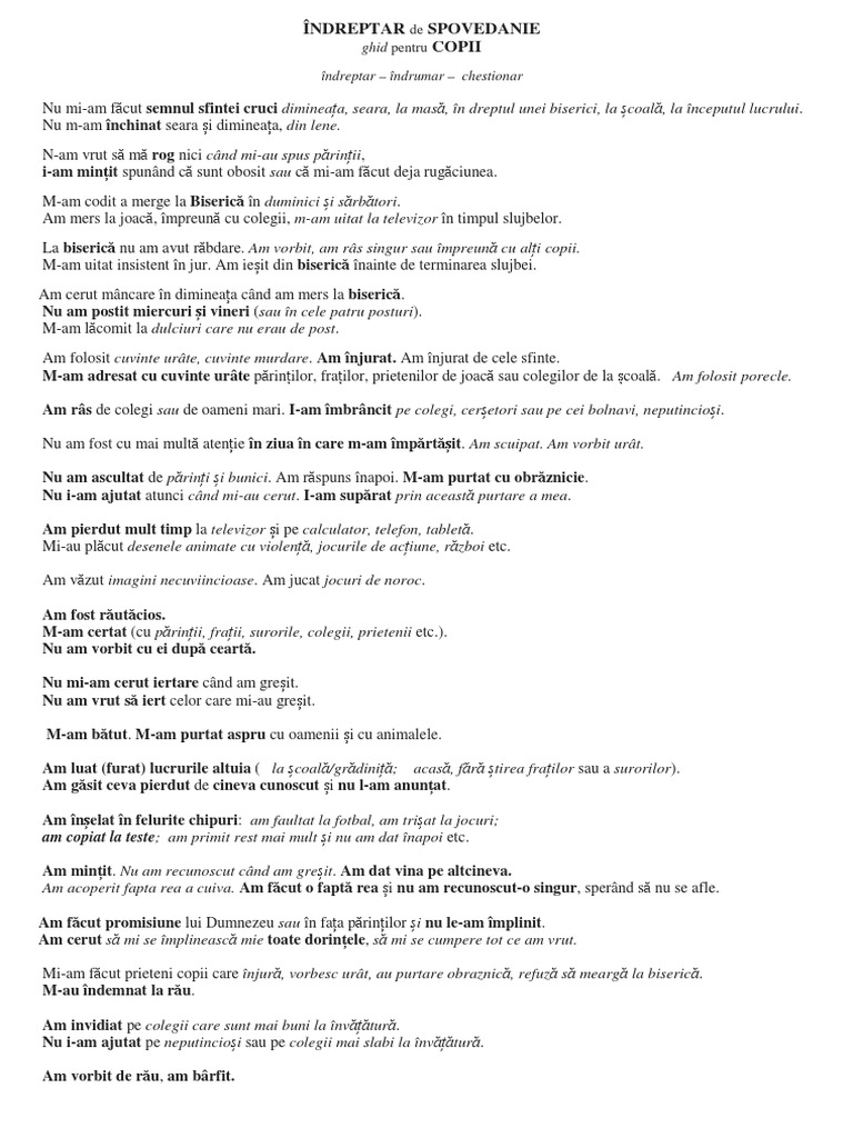 Ghid de Spovedanie - Copii - 1 PDF | PDF