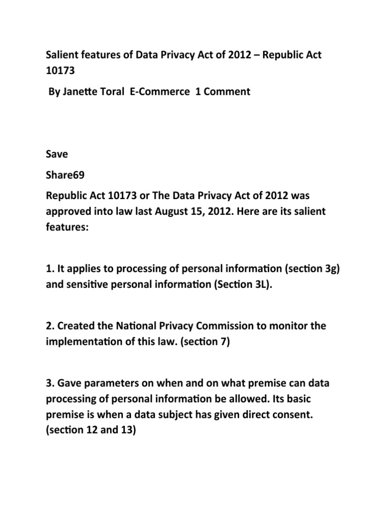 Data Privacy Act | PDF
