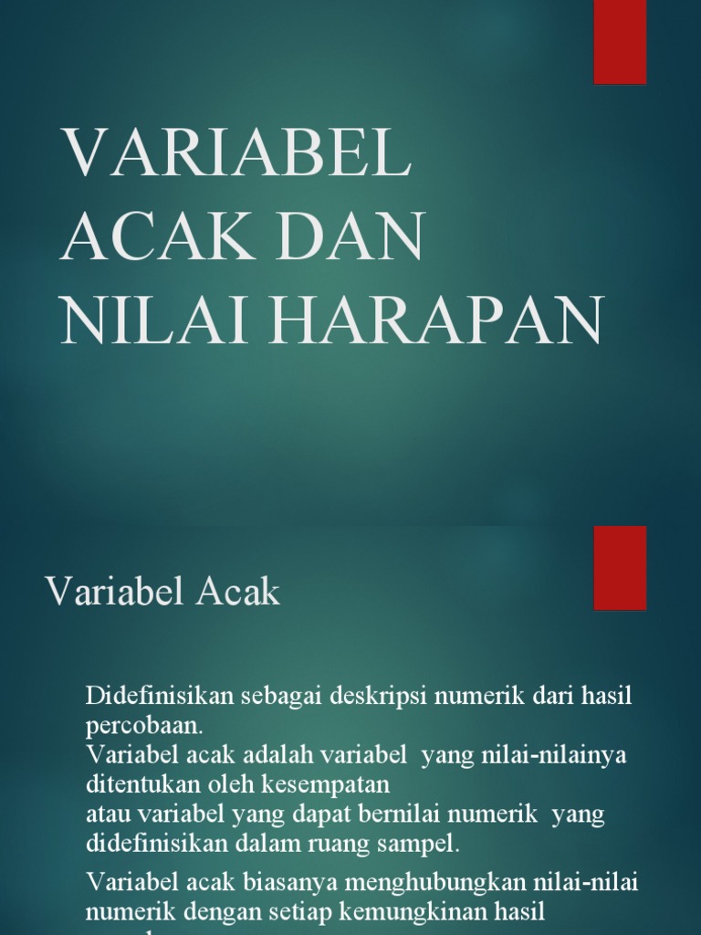 MKK1.002 - Variabel Acak Dan Nilai Harapan | PDF | Metode & Bahan Ajar