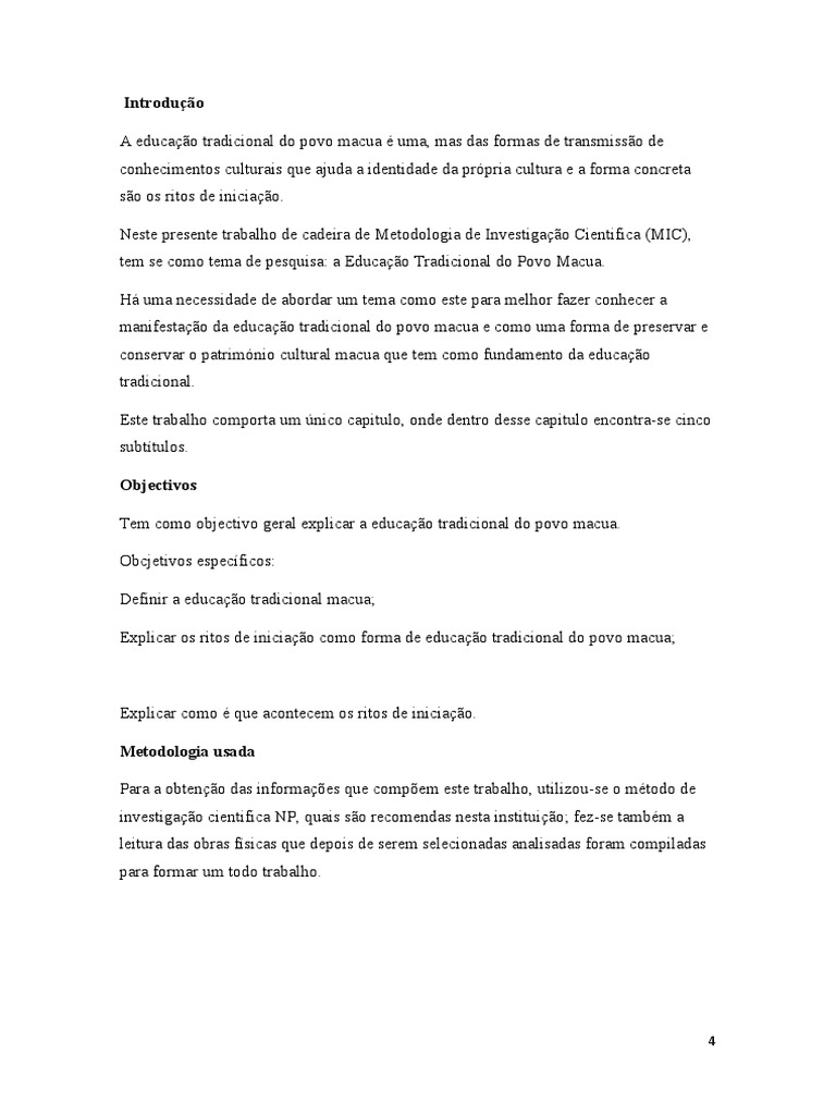 Educacao Tradicional Do Povo Macua Benedito Pdf