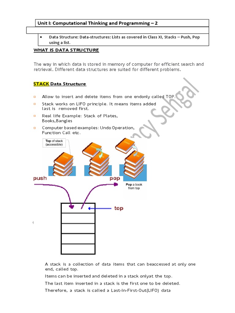 Notes Datastructure Stacks 2022 23 Pdf Mathematical Logic Applied Mathematics