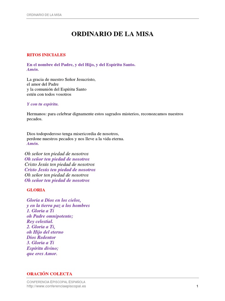Pasos de La Misa PDF | PDF | Misa (liturgia) | eucaristía