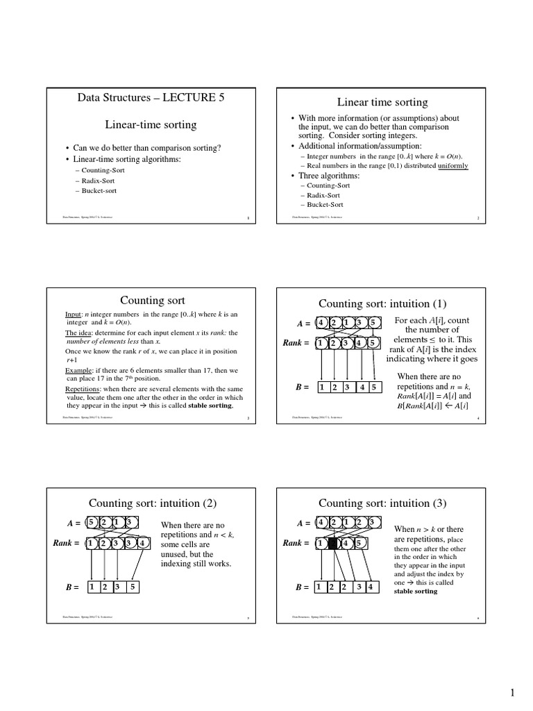 Count Radix Bucket Pdf Pdf Arithmetic Algorithms And Data Structures