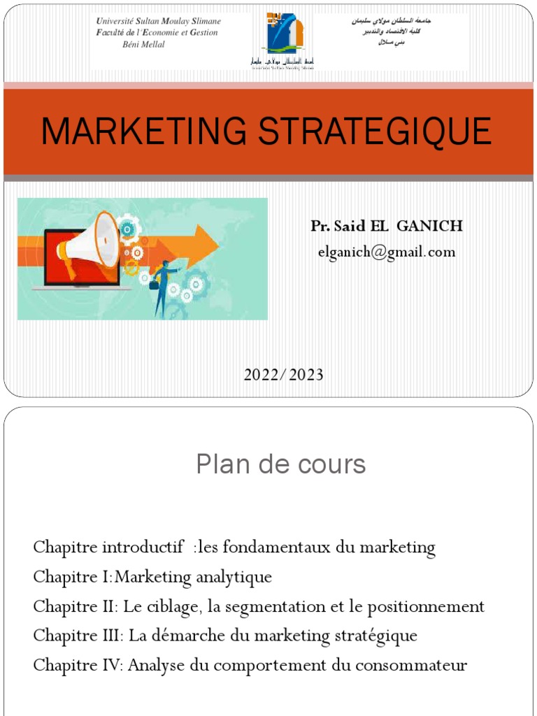 Cours de Marketing Stratégique 2022-2023 | PDF