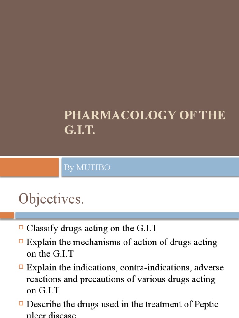 G.I.T. Pharmacology: Drug Classifications | PDF | Nausea | Ulcerative ...