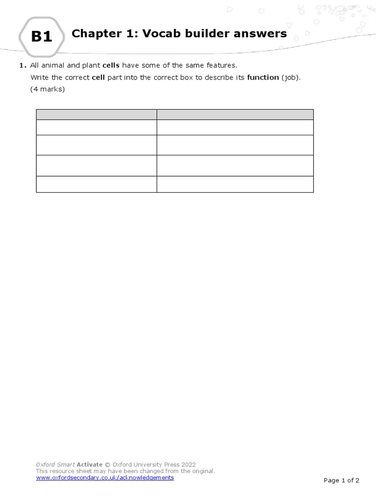 Vocab Builder Answers | PDF