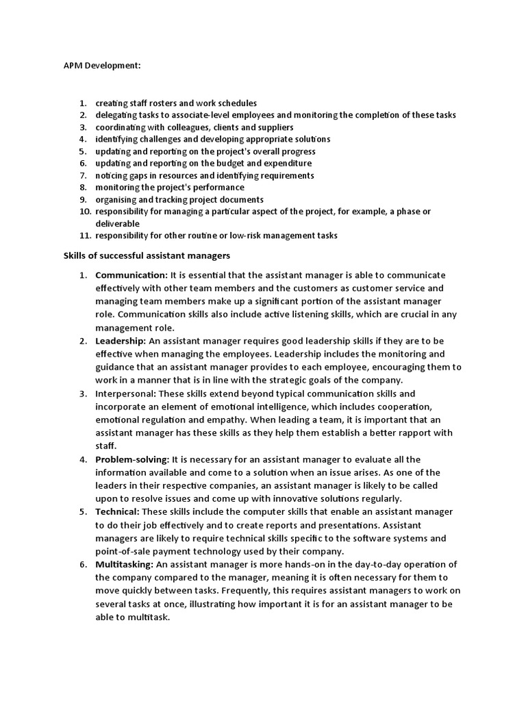 APM Development | PDF | Leadership | Communication