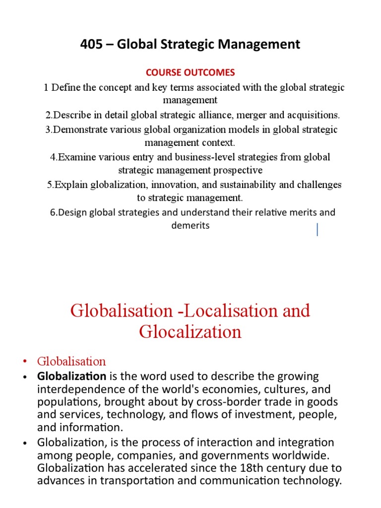 Global Strategic Management Overview | PDF
