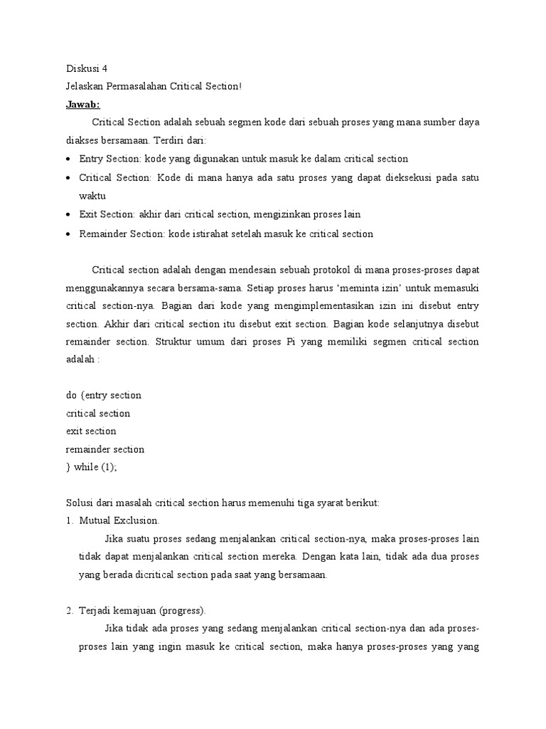 Critical Section | PDF