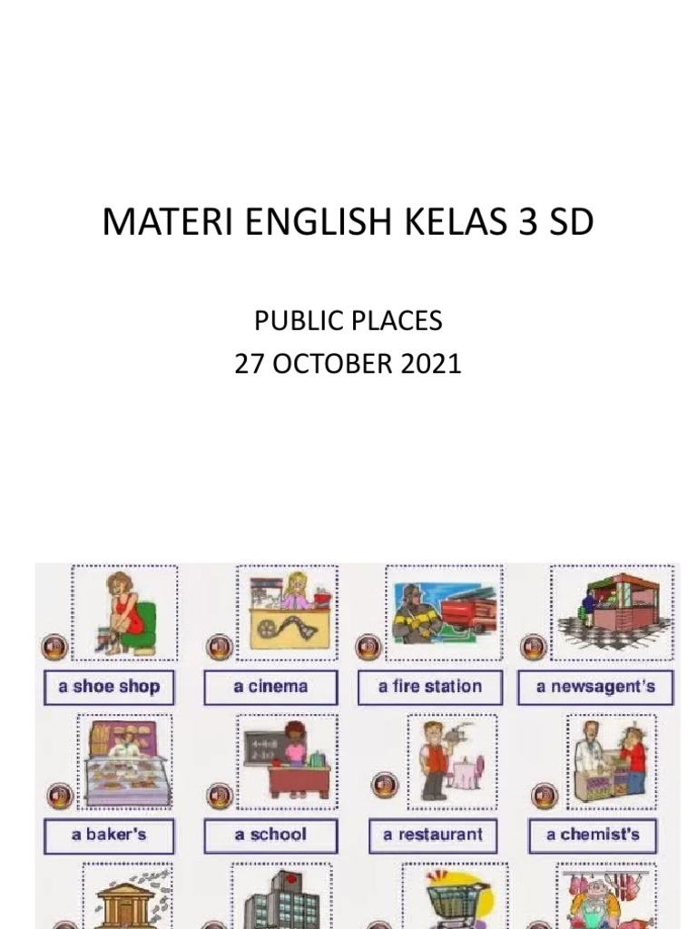 Materi Bahasa Inggris 3 SD - Public Places | PDF