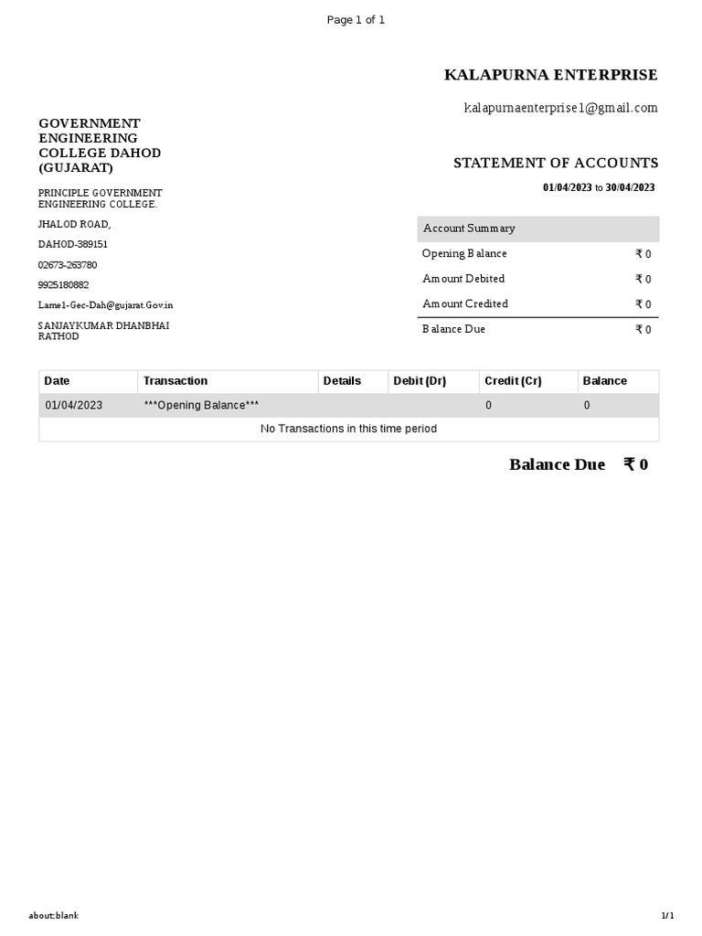 Statement Ledger PDF | PDF
