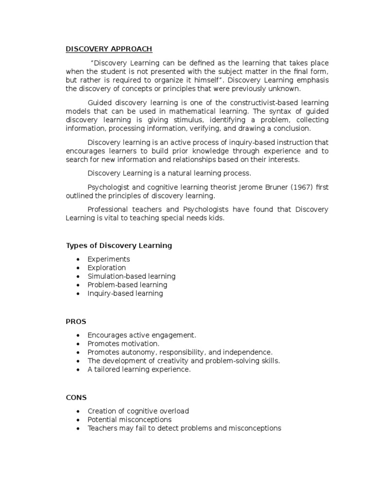 Discovery Approach | PDF
