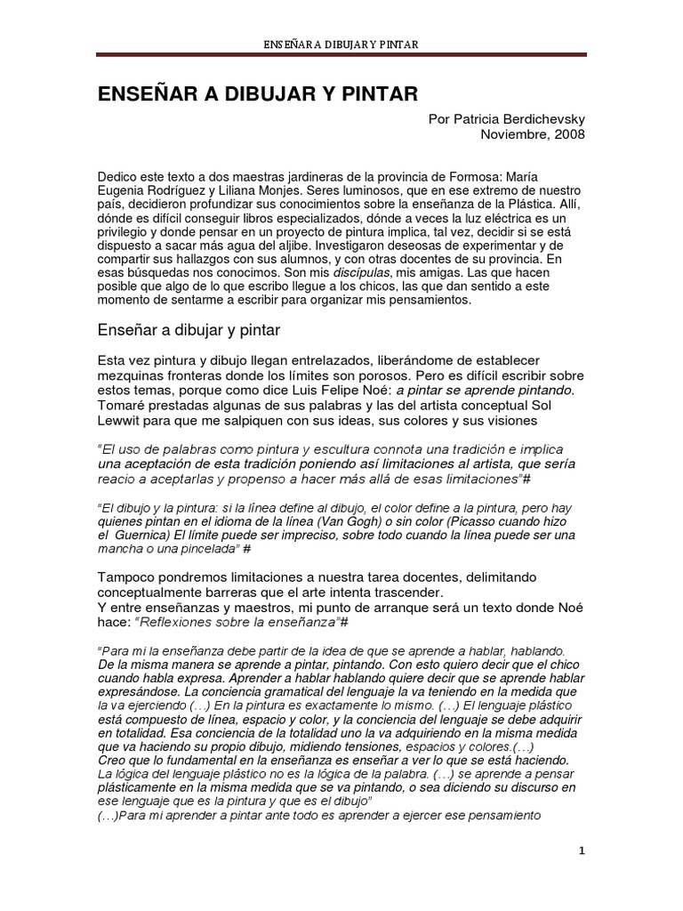BERDICHEVSKY Enseñar A Dibujar y Pintar | PDF