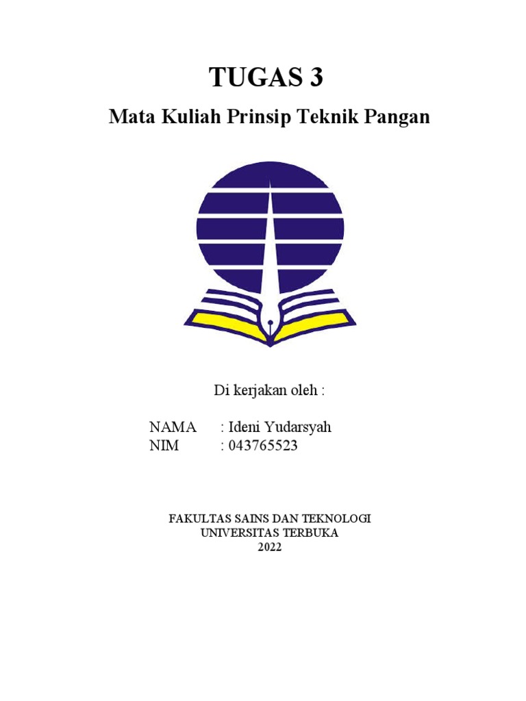 Tugas 3 Tuton Prinsip Teknik Pangan PANG4215 | PDF
