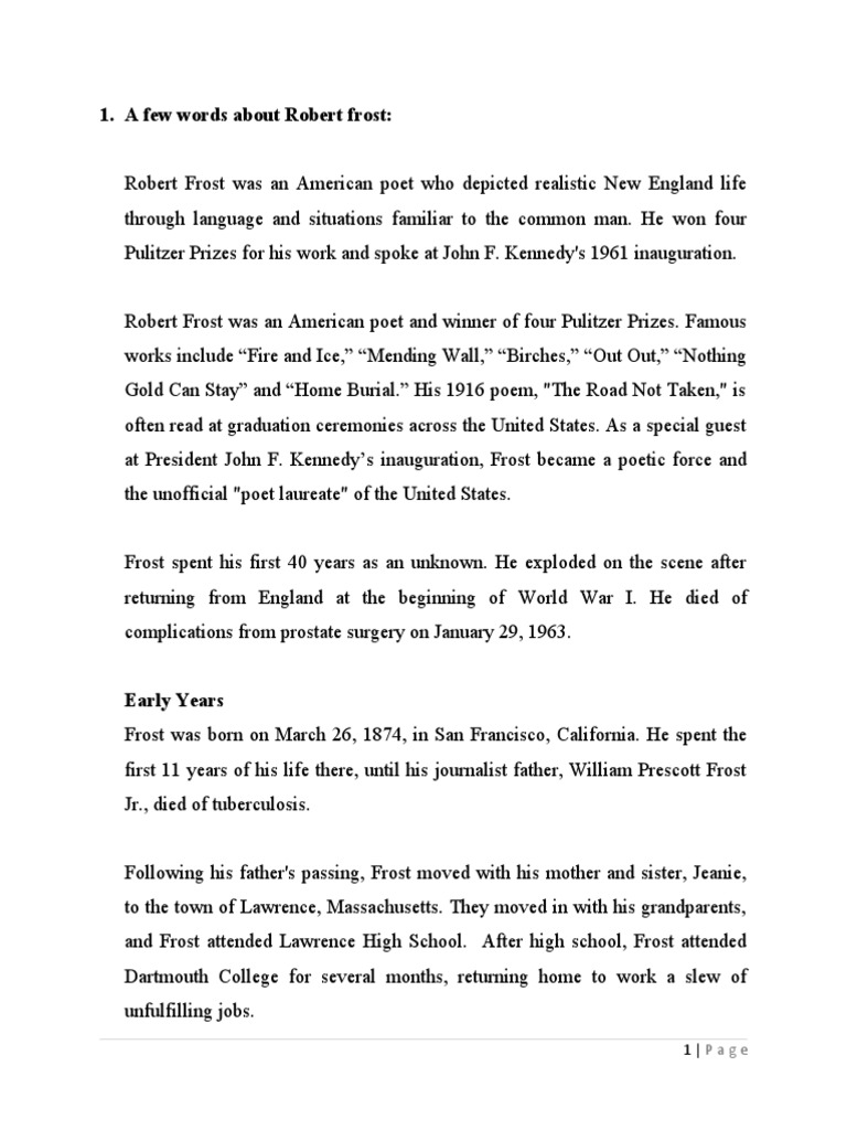 Modernism in Frost's Poetry Introduction | PDF