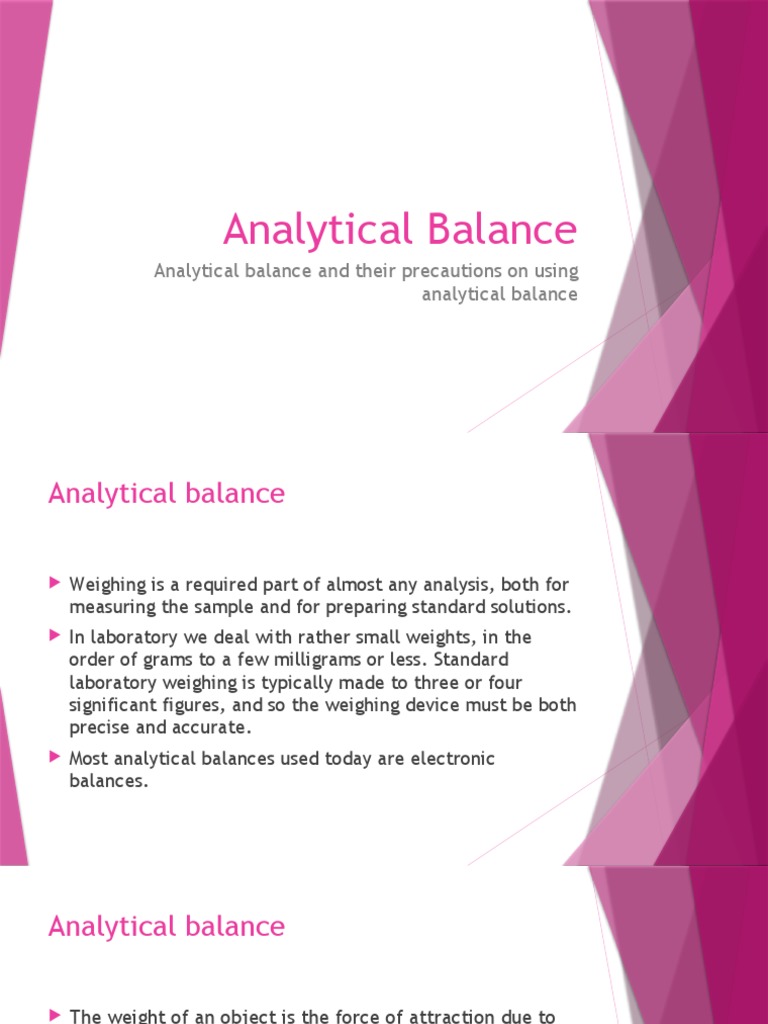 Using Analytical Balances Safely | PDF