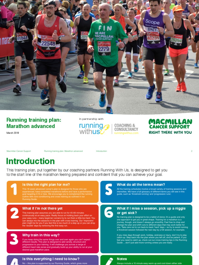 Running Training Plan Marathon Advanced v4 PDF | PDF | Running ...