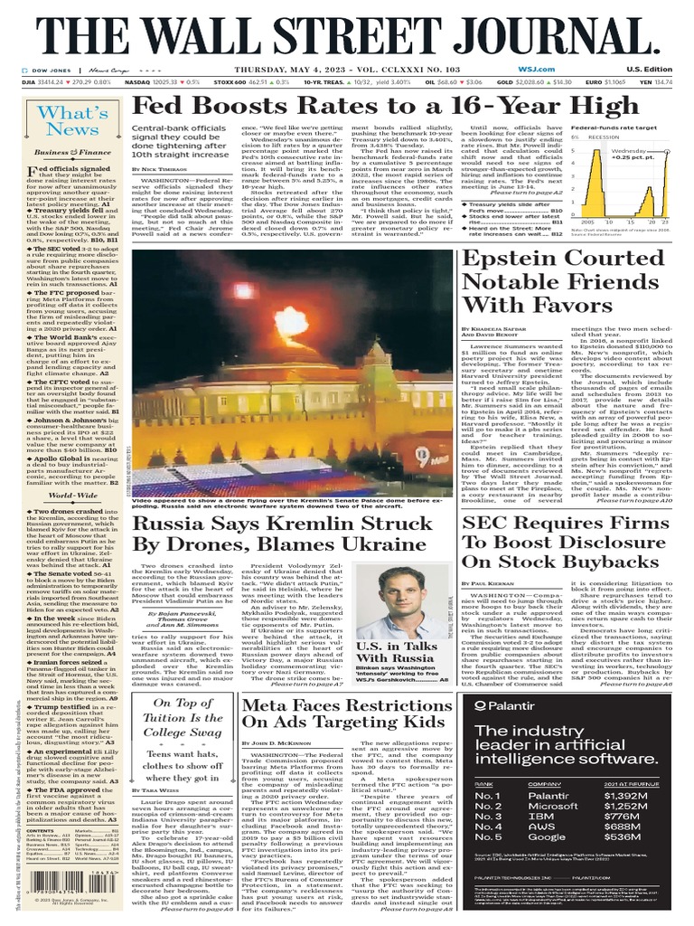 The Wall Street Journal 4 - 05 - 23 PDF | PDF | Share Repurchase ...