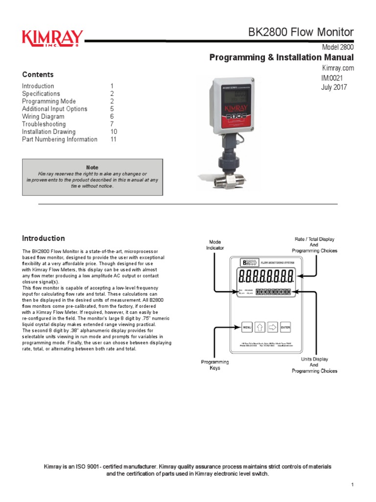 Kimray BK2800 PDF | PDF | Technology & Engineering
