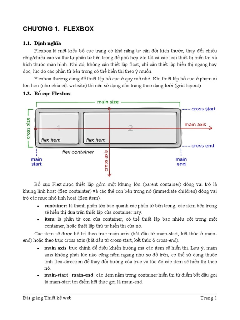 Flexbox - Lý thuyết | PDF