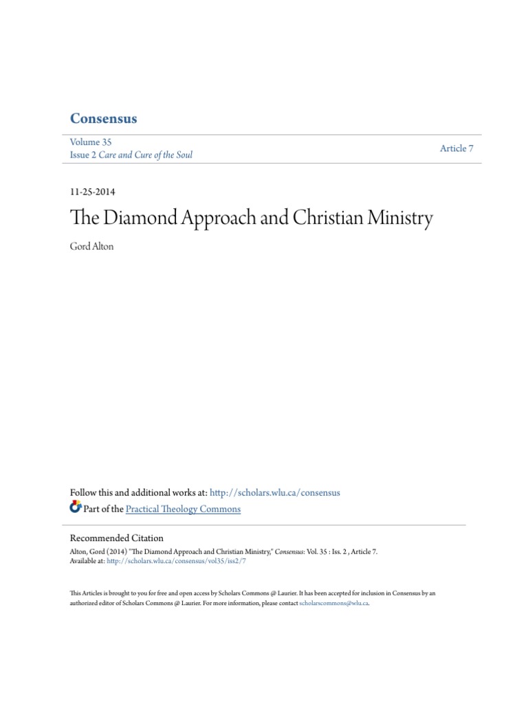 Diamond Approach in Christian Ministry | PDF | Experience | Soul