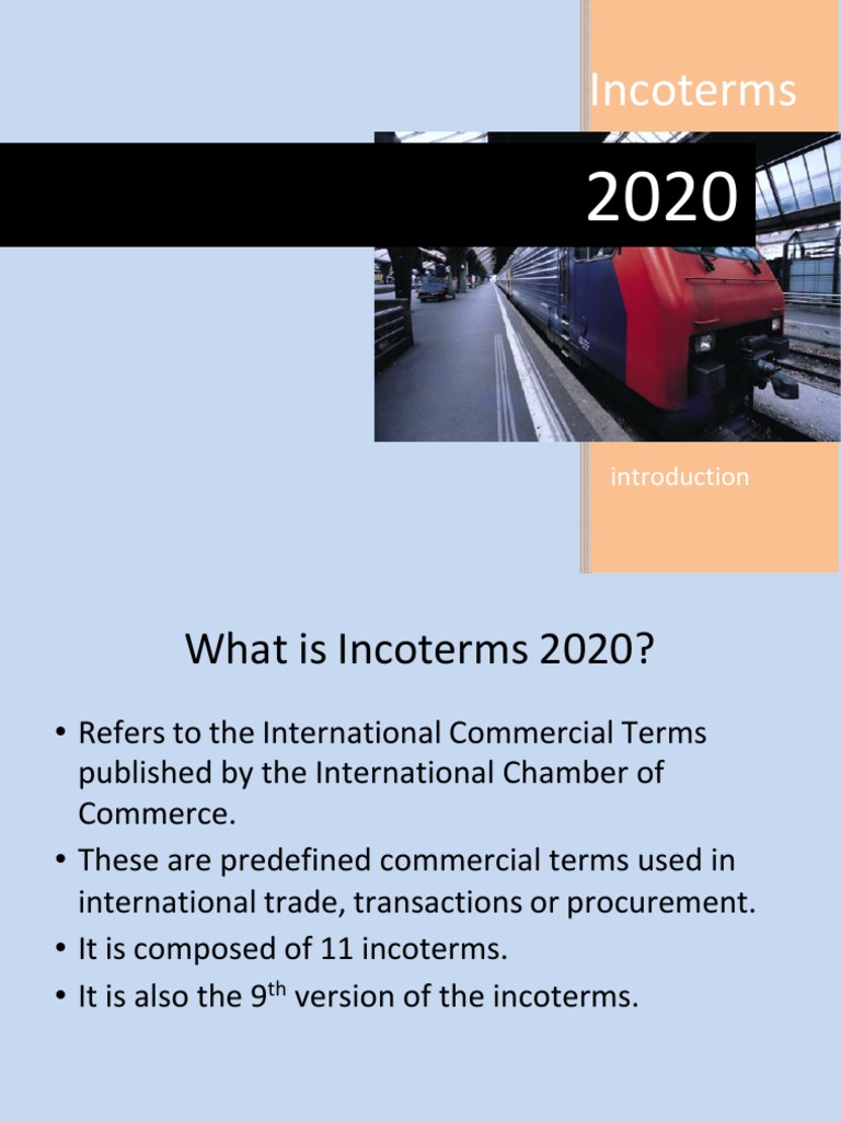 Incoterms 2020 Introduction | PDF