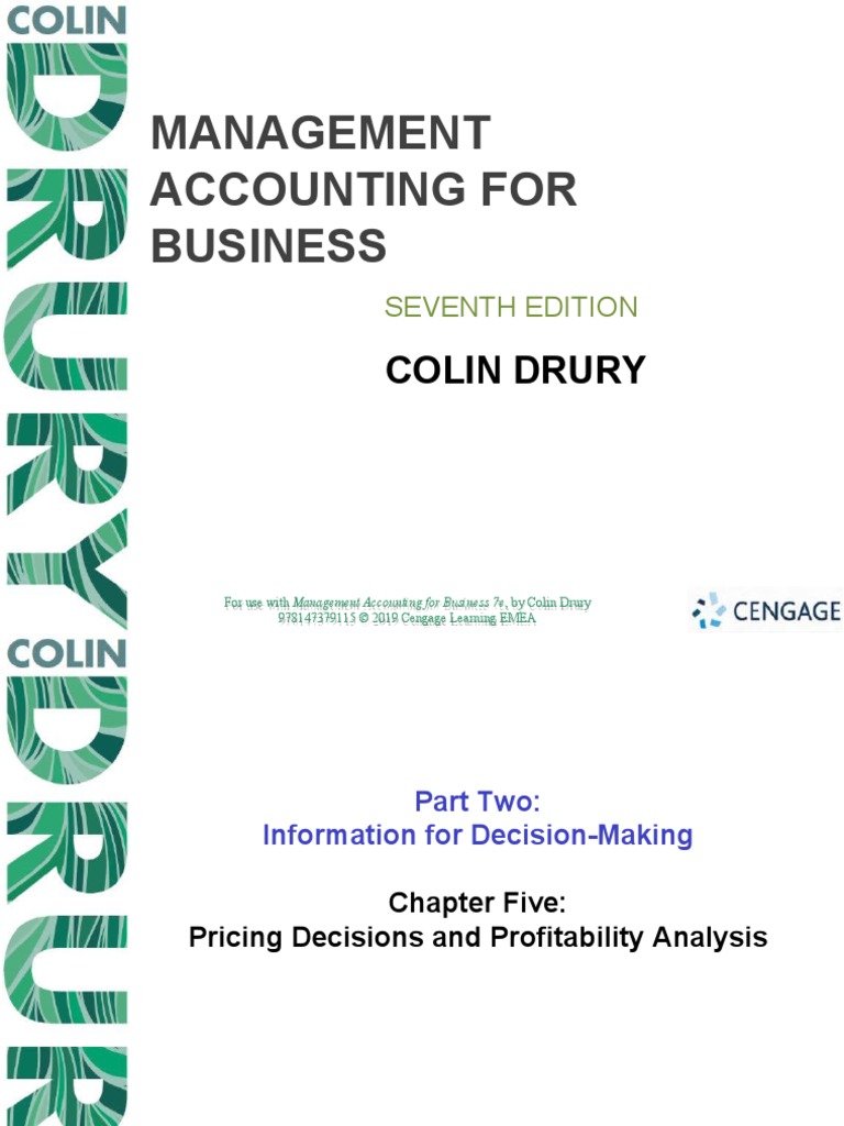 Week 4 Lecture Pricing Decisions And Profitability Analysis PDF