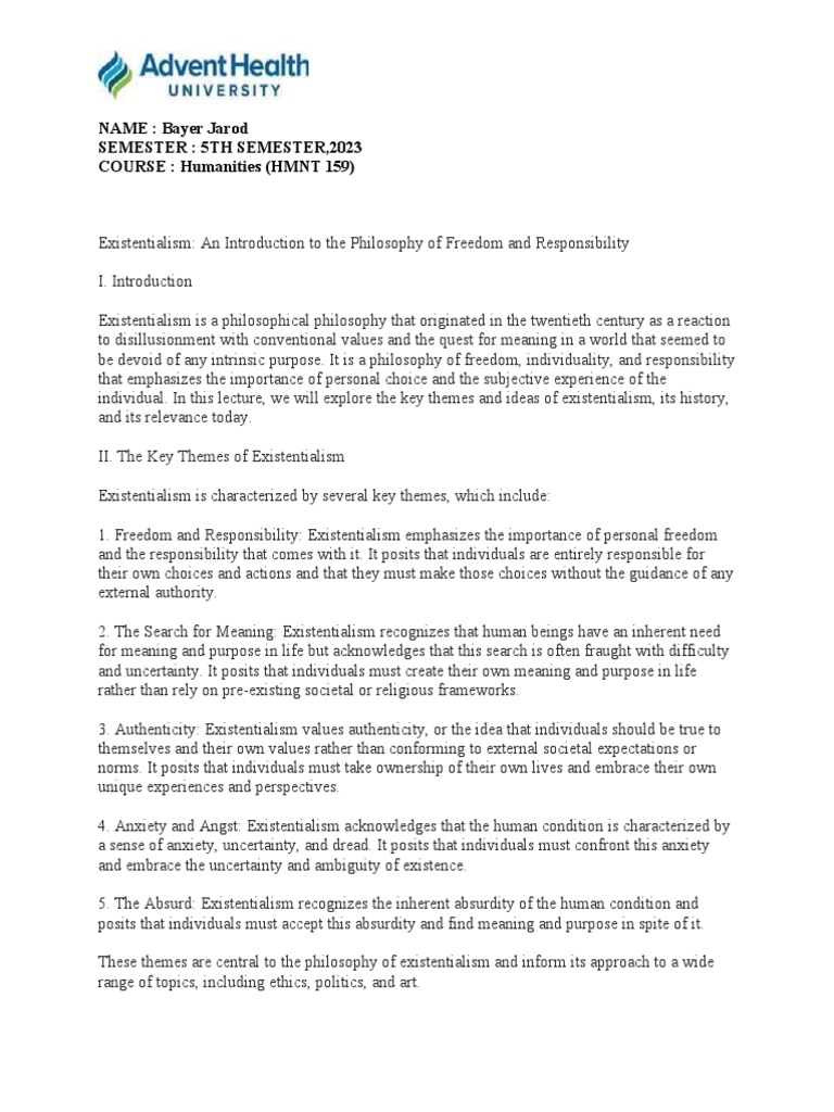 Introduction to Existentialism | PDF | Philosophy