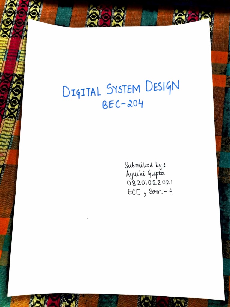 DSD Assignment 01 PDF | PDF