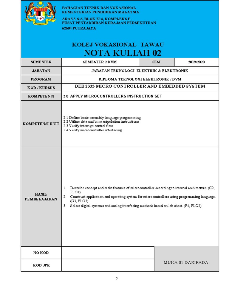 Nota Kuliah 02-C2 | PDF