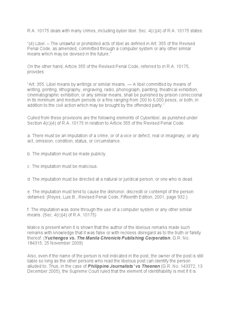 Cyber Libel | PDF