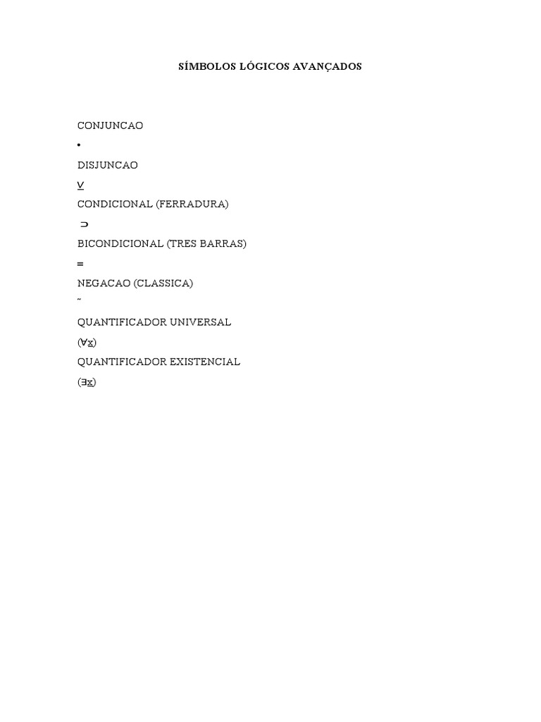 Símbolos Lógicos Avançados | PDF
