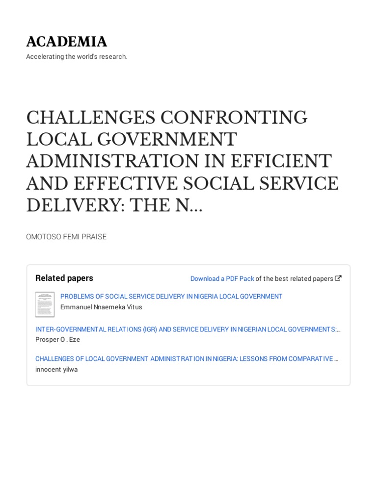 Nigerian Local Gov't Challenges | PDF | Finance & Money Management ...