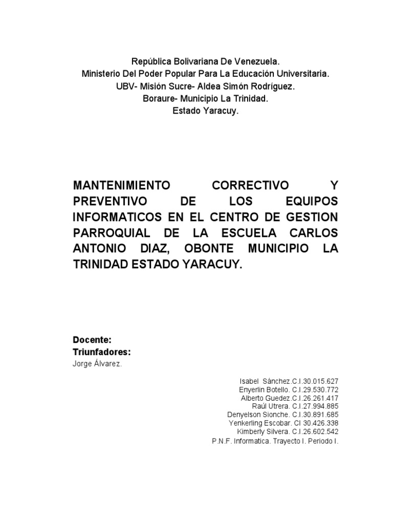 Proyecto-08 - 4-23 Escuela Carlos Antonio-Diaz | PDF