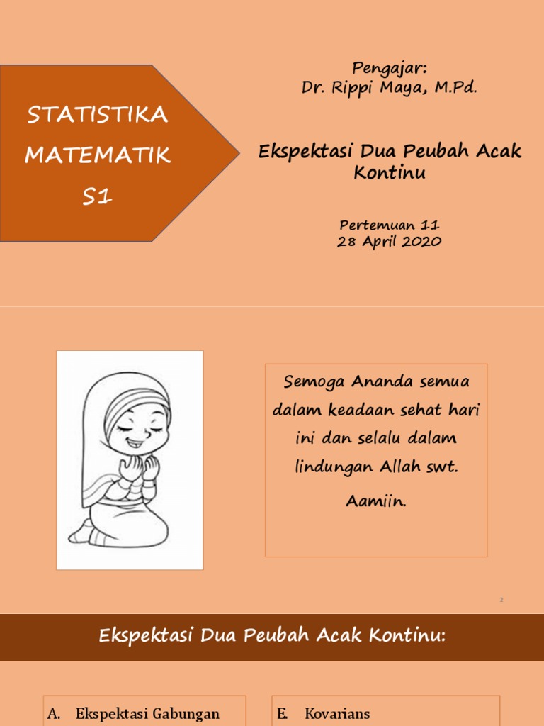 StatMat - Ekspektasi 2PA Kontinu - 28 April 2020 PDF | PDF