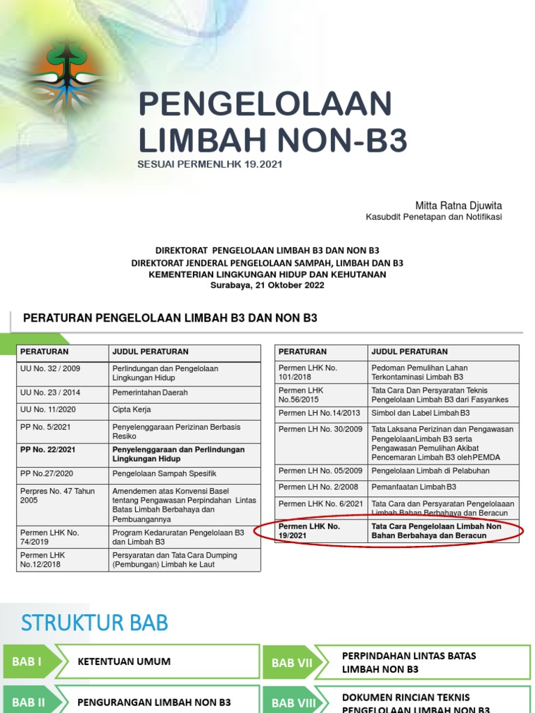 Pengelolaan Limbah Non B3 (PermenLHK No 19 tahun 2021).pdf | PDF