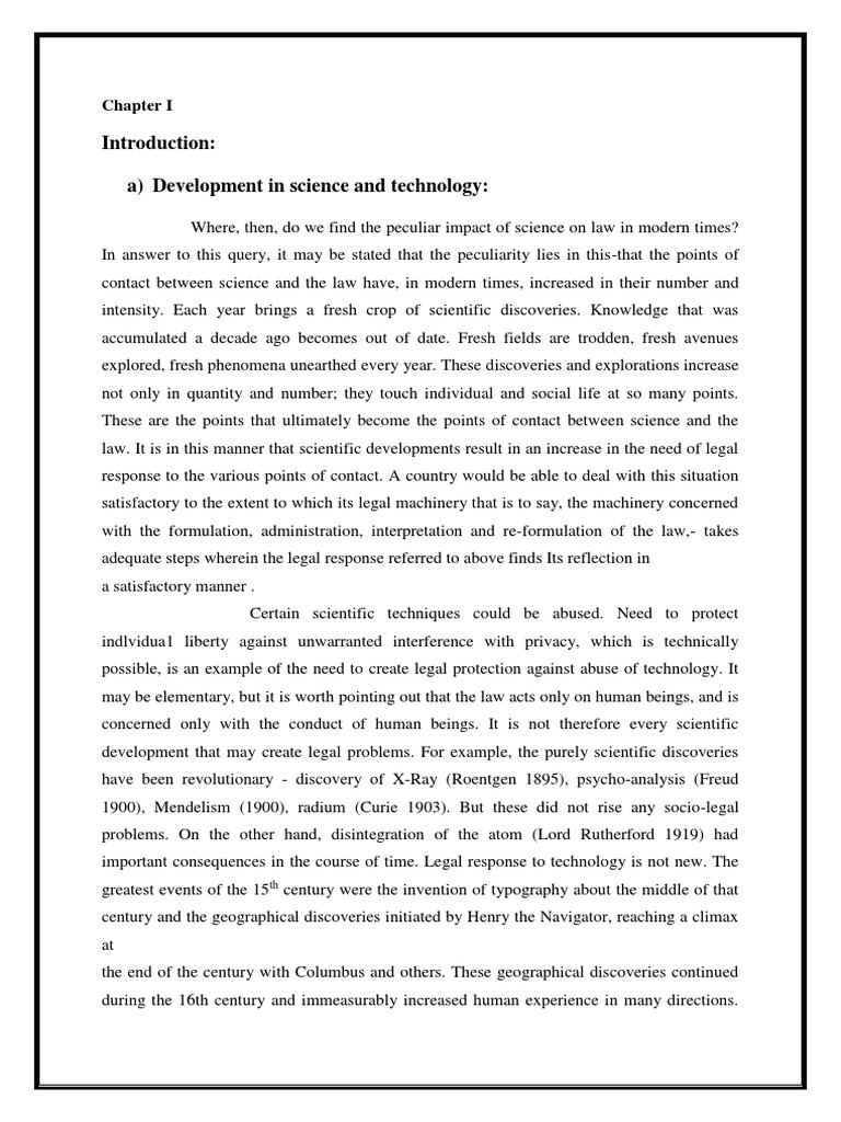 Law Science and Technology Notes | PDF