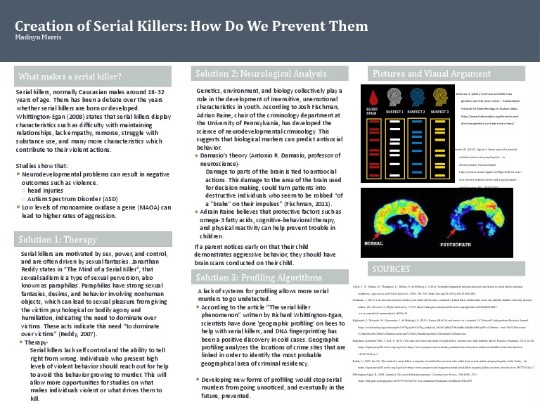 Morris - Creation of Serial Killers How Do We Prevent Them Poster 1 | PDF | Psychopathy | Serial ...