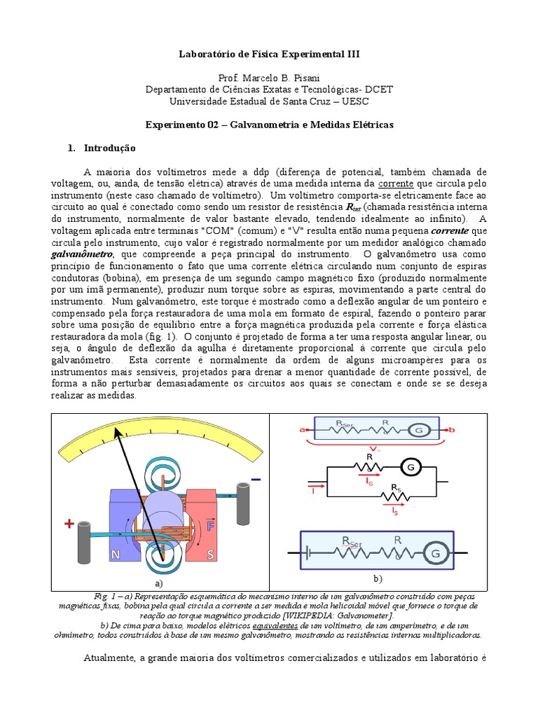 Exp02 - Galvanometria e Medidas Elétricas PDF | PDF