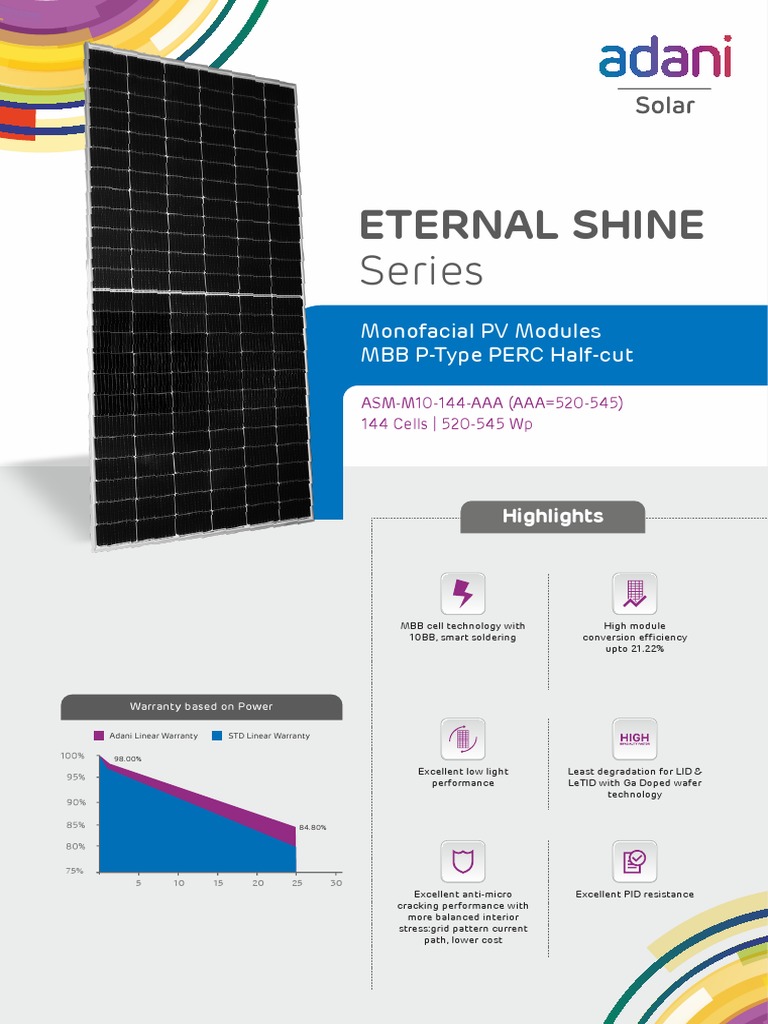 Adani Solar's MBB P-Type PERC Half-Cut Monofacial PV Module with ... Adani Solar's MBB P-Type PERC Half-Cut Monofacial PV Module with ...