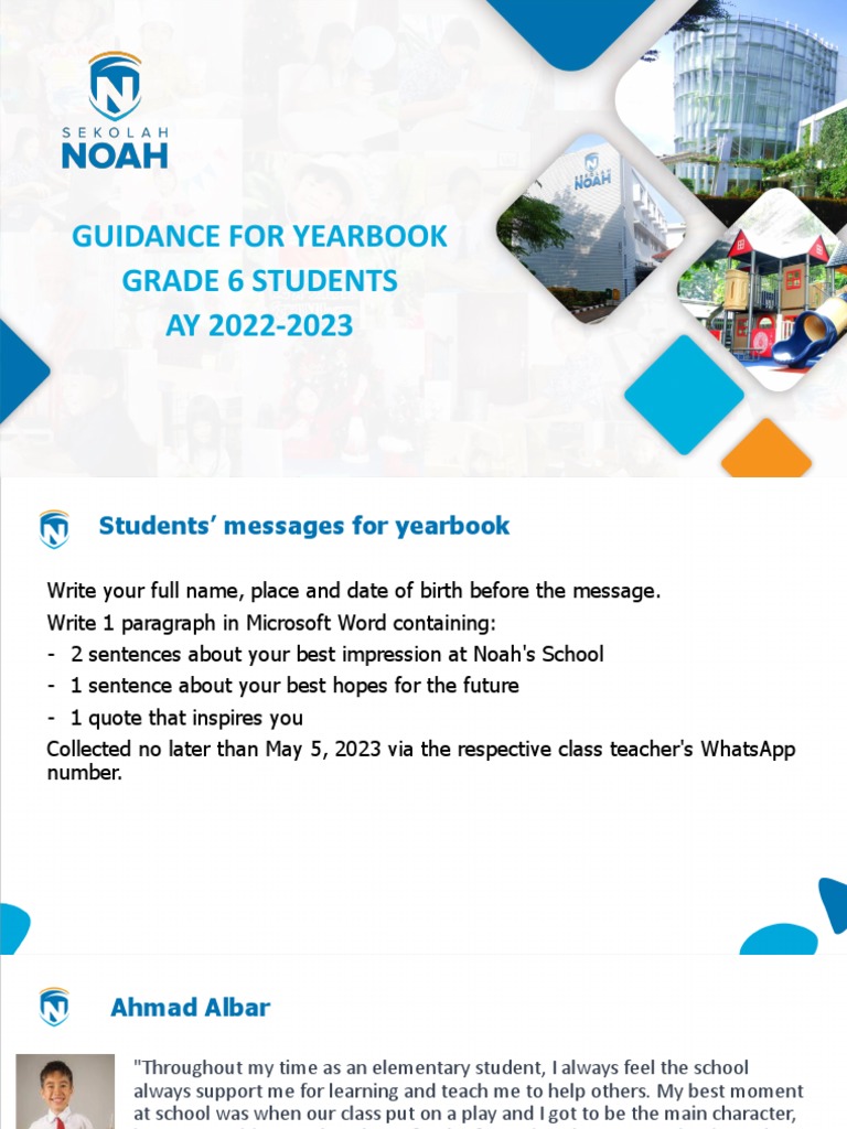 Capturing Memories and Hopes: Student Messages for the 2022-2023 Noah's ...