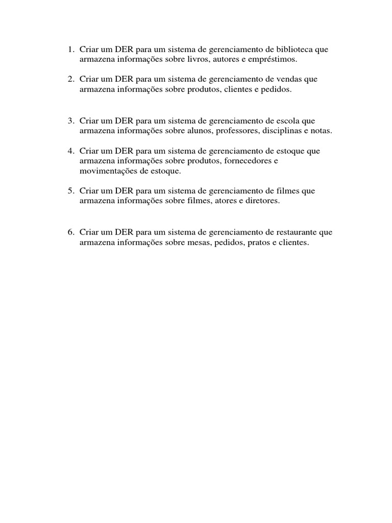 Atividades BrModelo PDF | PDF