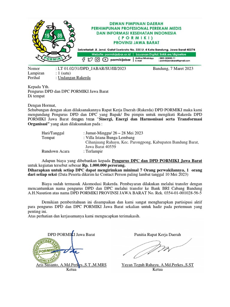 Surat Undangan DPC | PDF