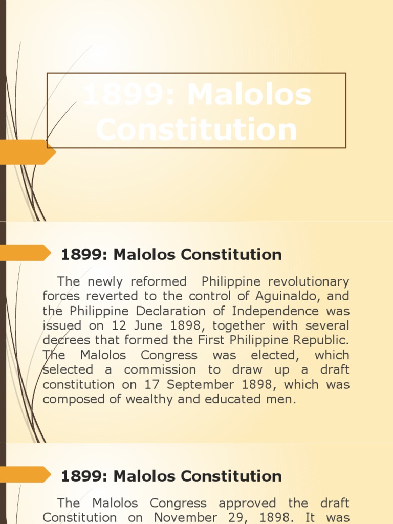The Malolos Constitution | PDF | Constitution | Sources Of Law