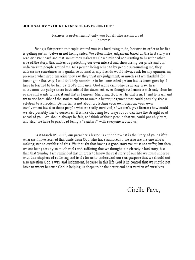 SILVA, Cirelle Faye, T. - Journal #3 | PDF