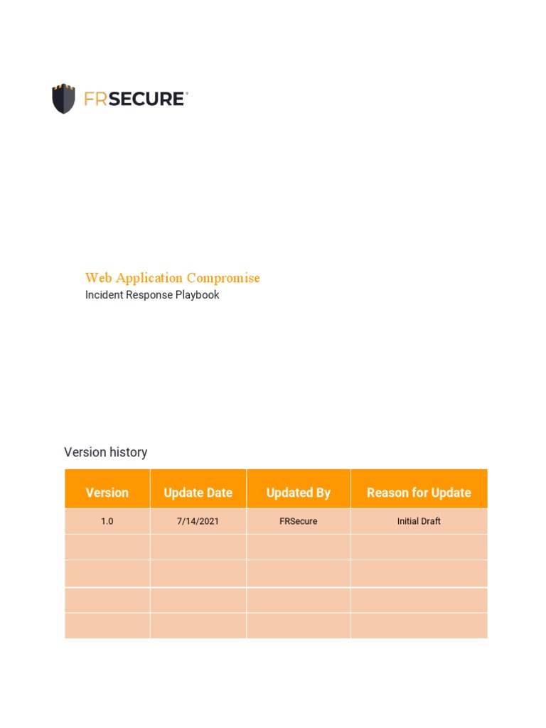 Web Application Compromise Response Playbook | PDF | Malware | Backup