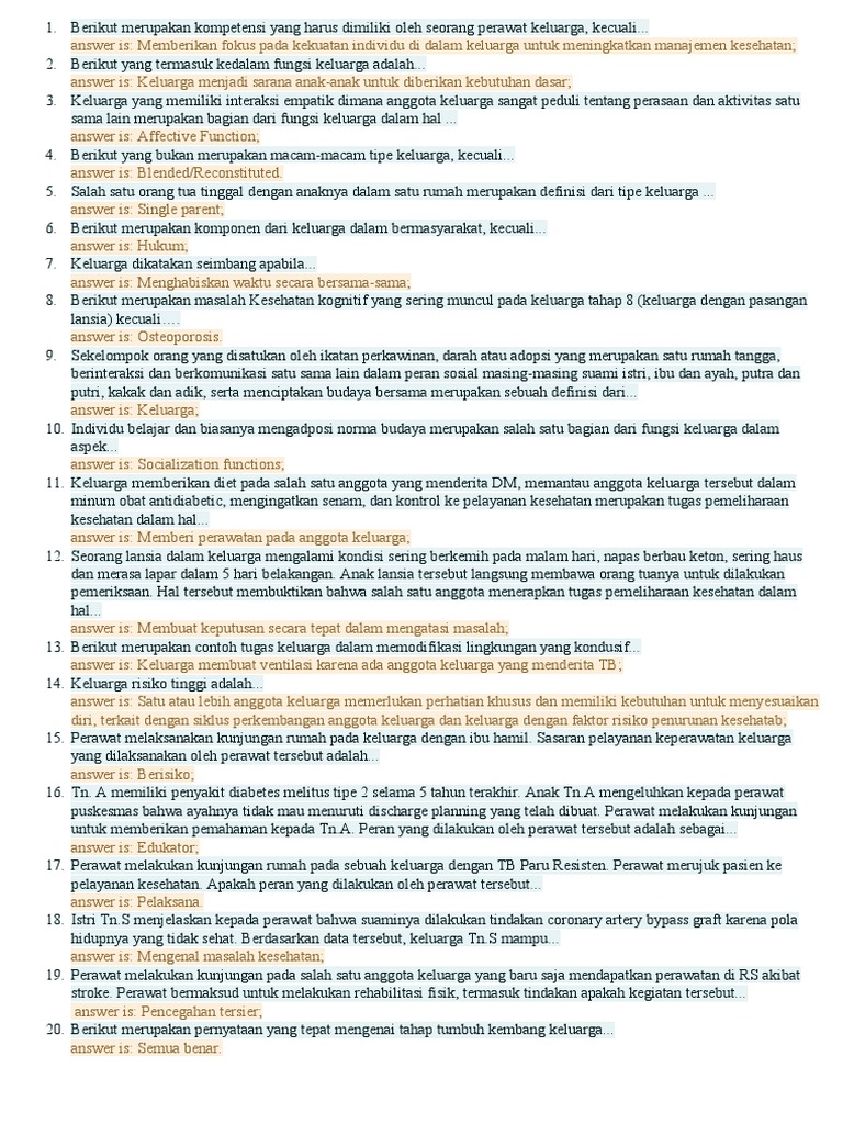 Soal Uts Kep Keluarga | PDF