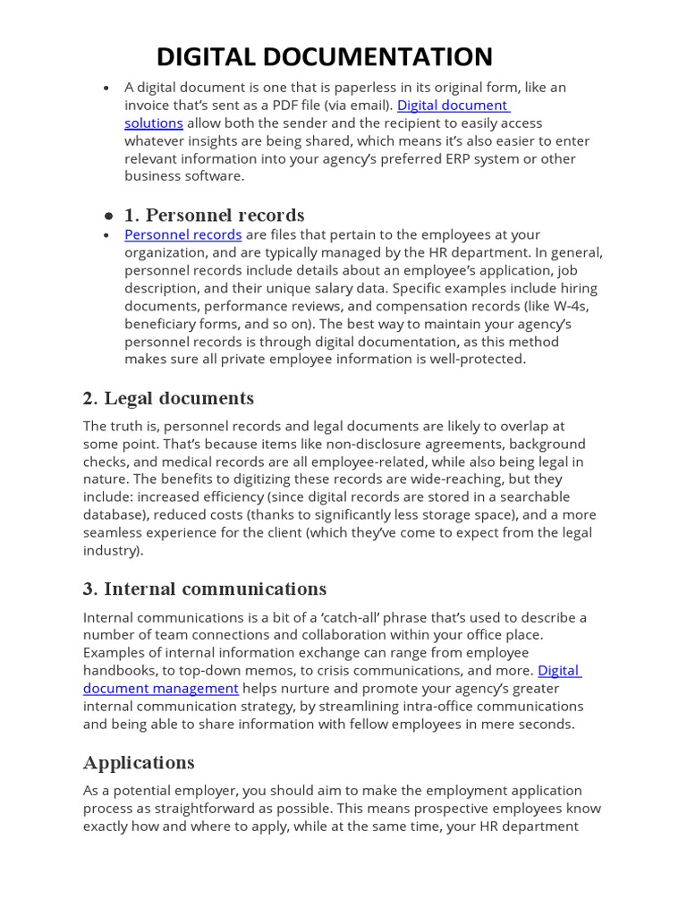 Digital Documentation Benefits and Solutions | PDF | Business | Finance ...